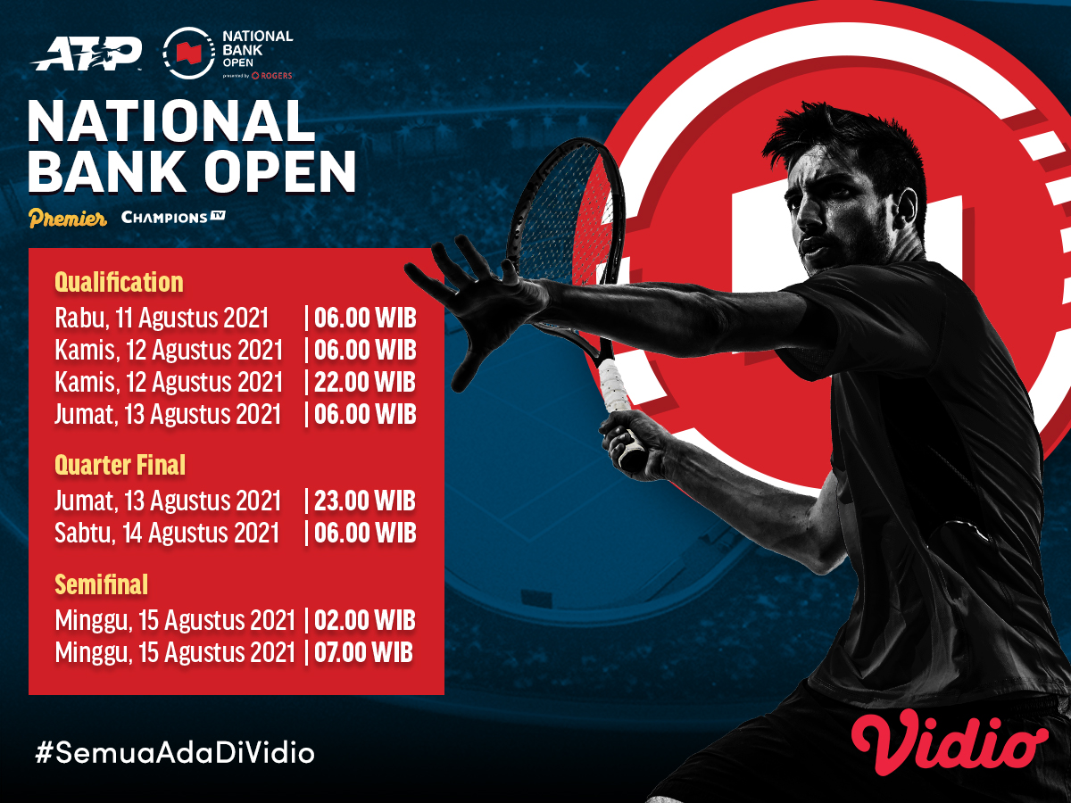 Live Streaming ATP Tour 2021: National Bank Open Toronto - Vidio Blog