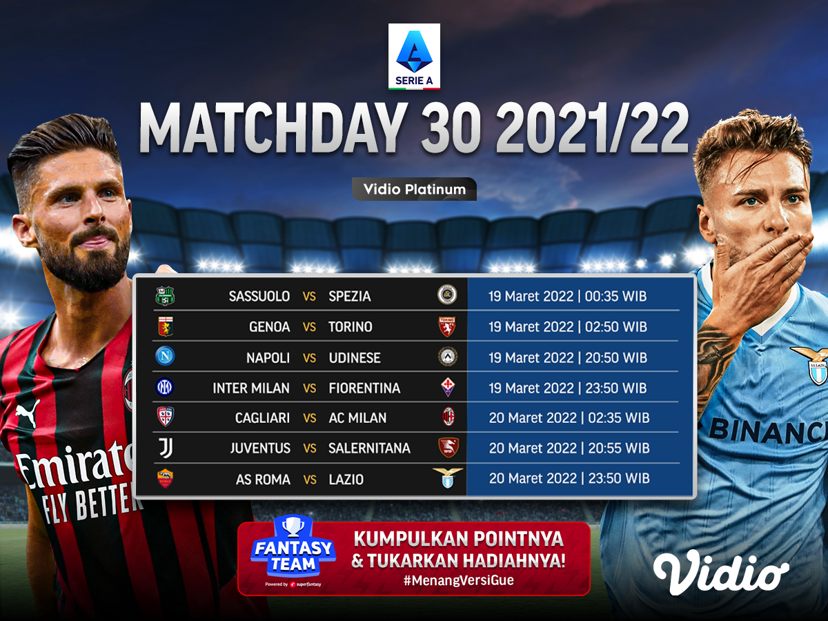 Live Streaming Liga Italia ( Serie A ) 2021/22 Pekan Ke-30, Ada Inter vs Fiorentina - Vidio Blog