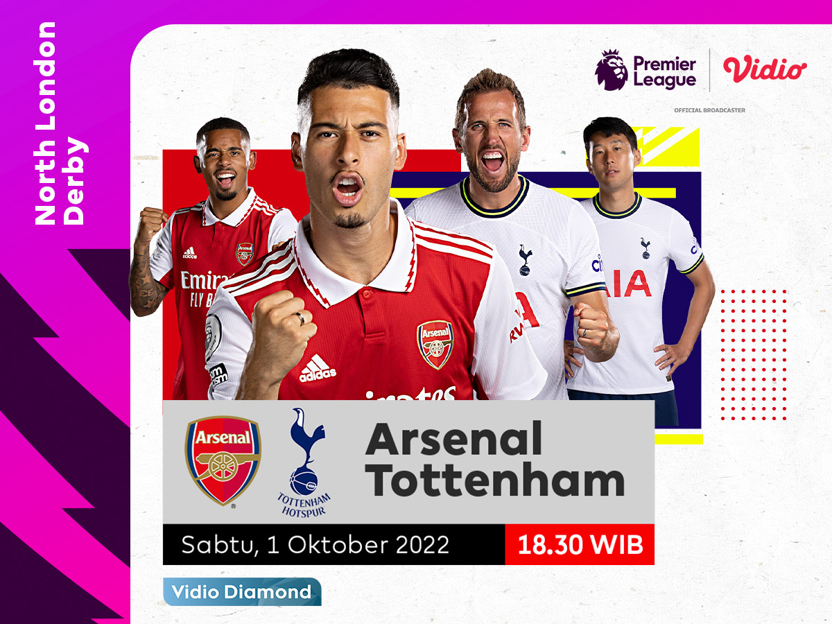 Link Live Streaming Arsenal vs Tottenham di Liga Inggris 2022/23