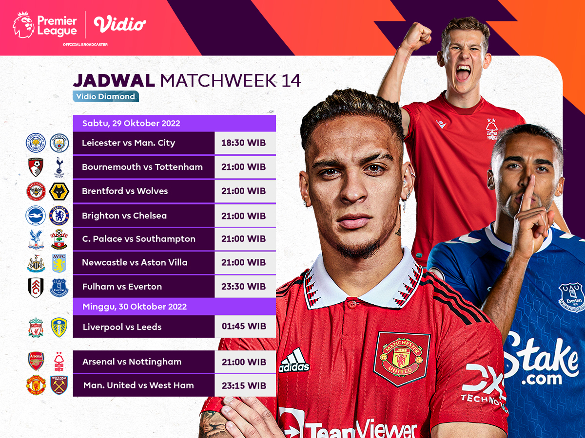 Jadwal Lengkap Premier League 2022/23 Pekan 14 - Vidio Blog