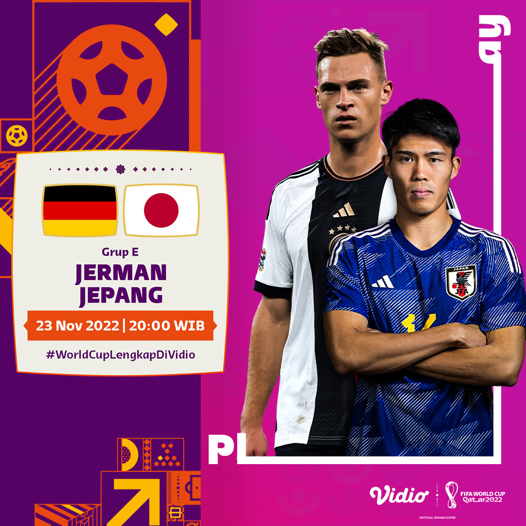 Jadwal Piala Dunia 2022: Jerman vs Jepang di Vidio