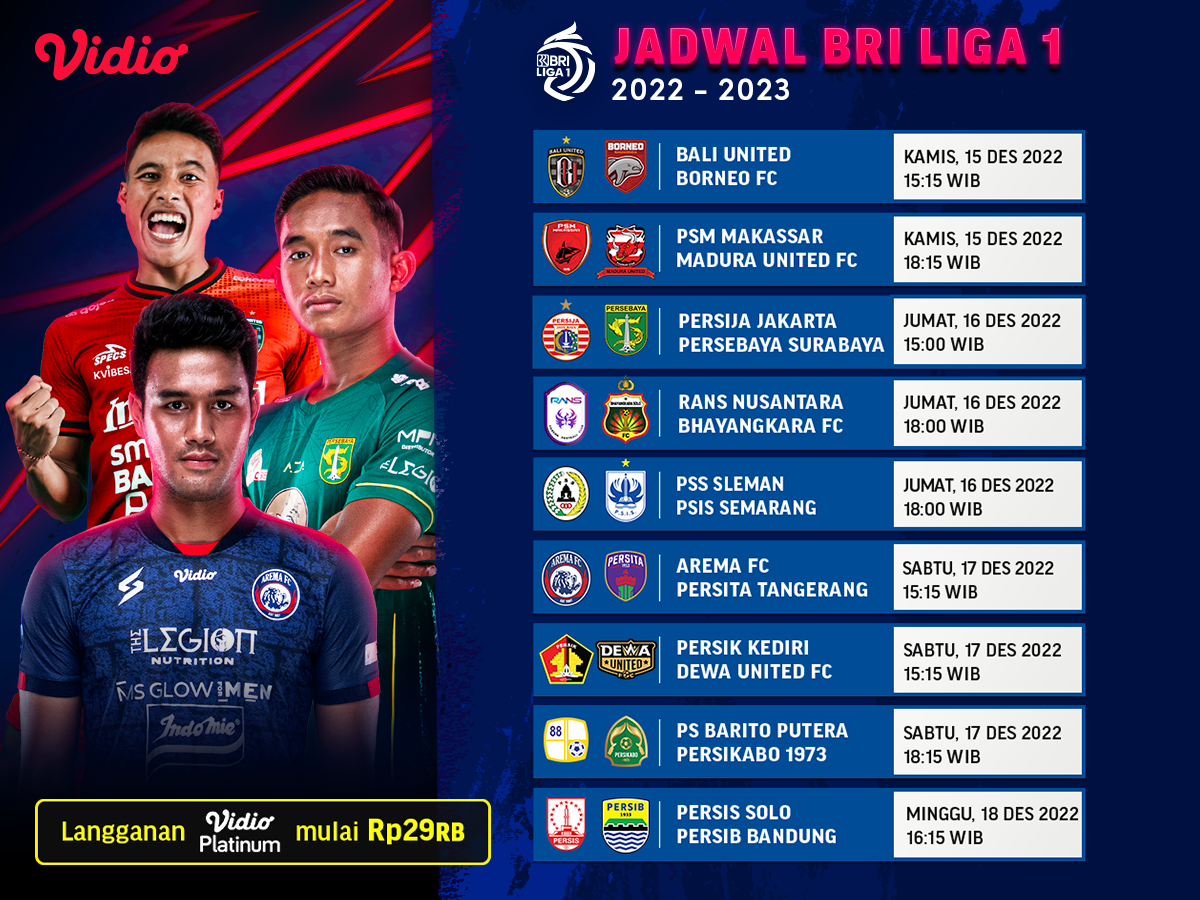 Jadwal BRI Liga 1 Pekan Ke-15, Bertabur Dengan Big Match!