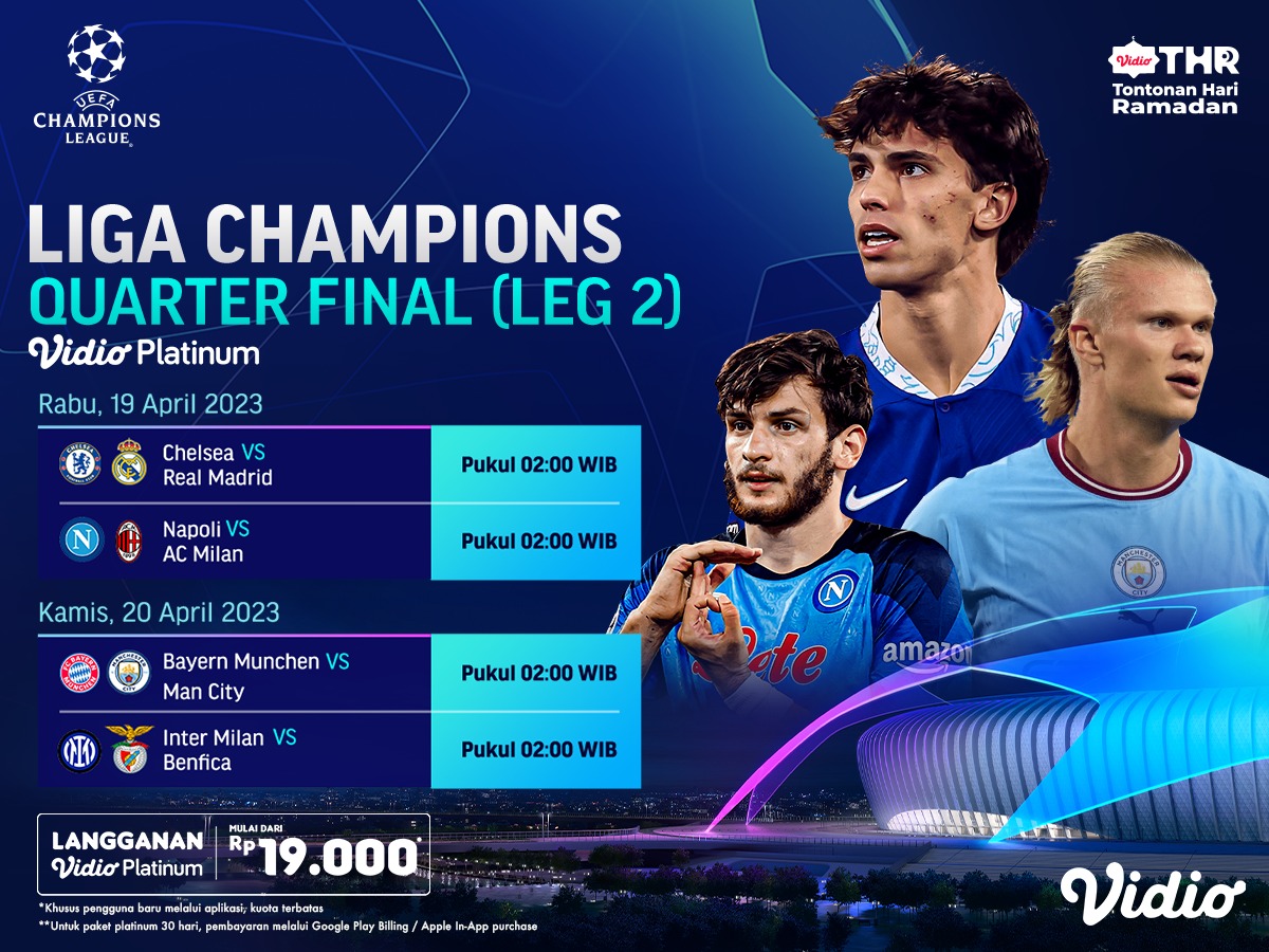 Jadwal Liga Champions Babak 8 Besar Leg Kedua - Vidio Blog