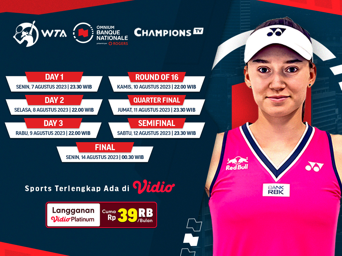 Jadwal Link Streaming WTA 1000: Omnium Banque Nationale - Vidio Blog