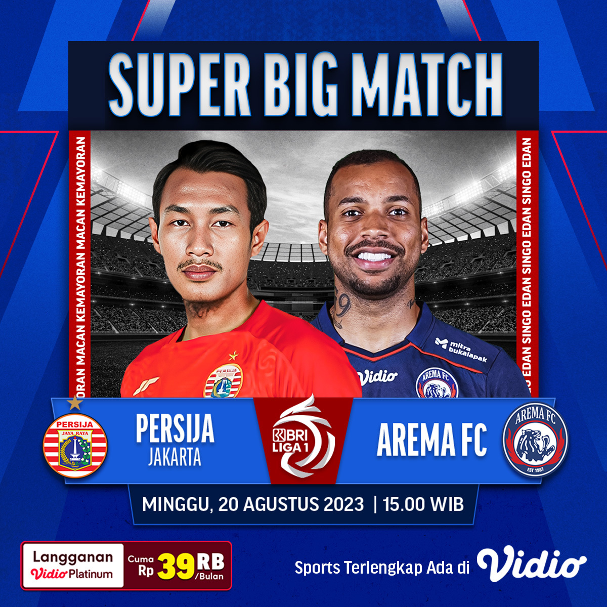 Jadwal dan Link Live Streaming Persija vs Arema - Vidio Blog