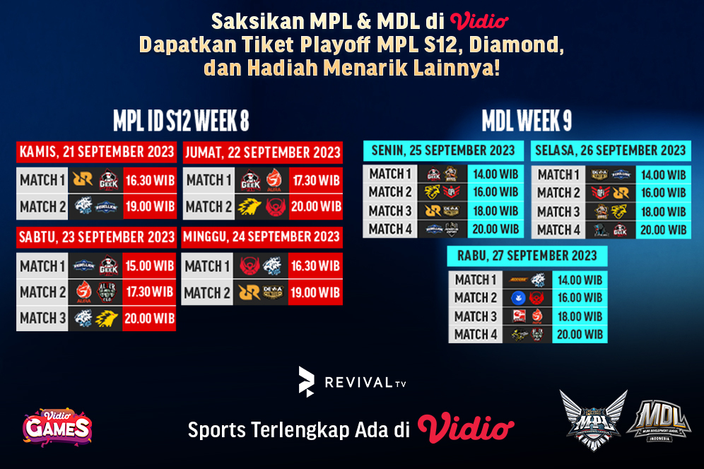 Live Streaming dan Jadwal MDL & MPL Indonesia - Vidio Blog