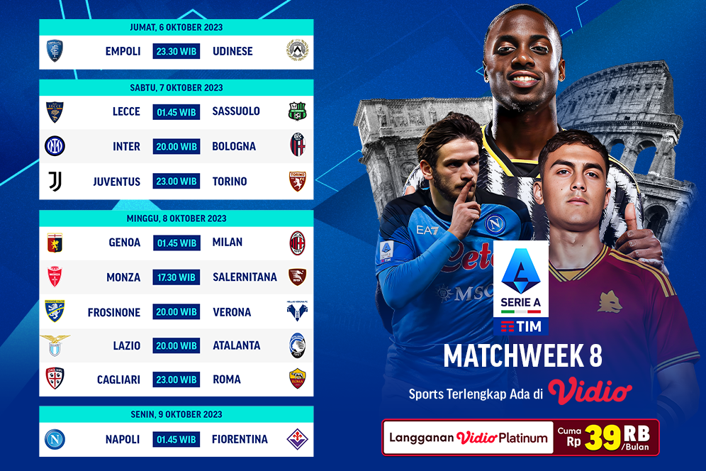Jadwal dan Link Live Streaming Serie A Pekan Ke-8 - Vidio Blog