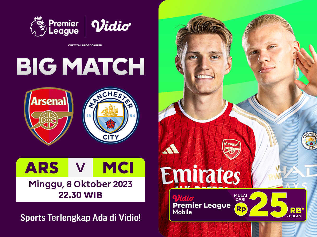 Jadwal dan Link Streaming Arsenal vs Manchester City - Vidio Blog