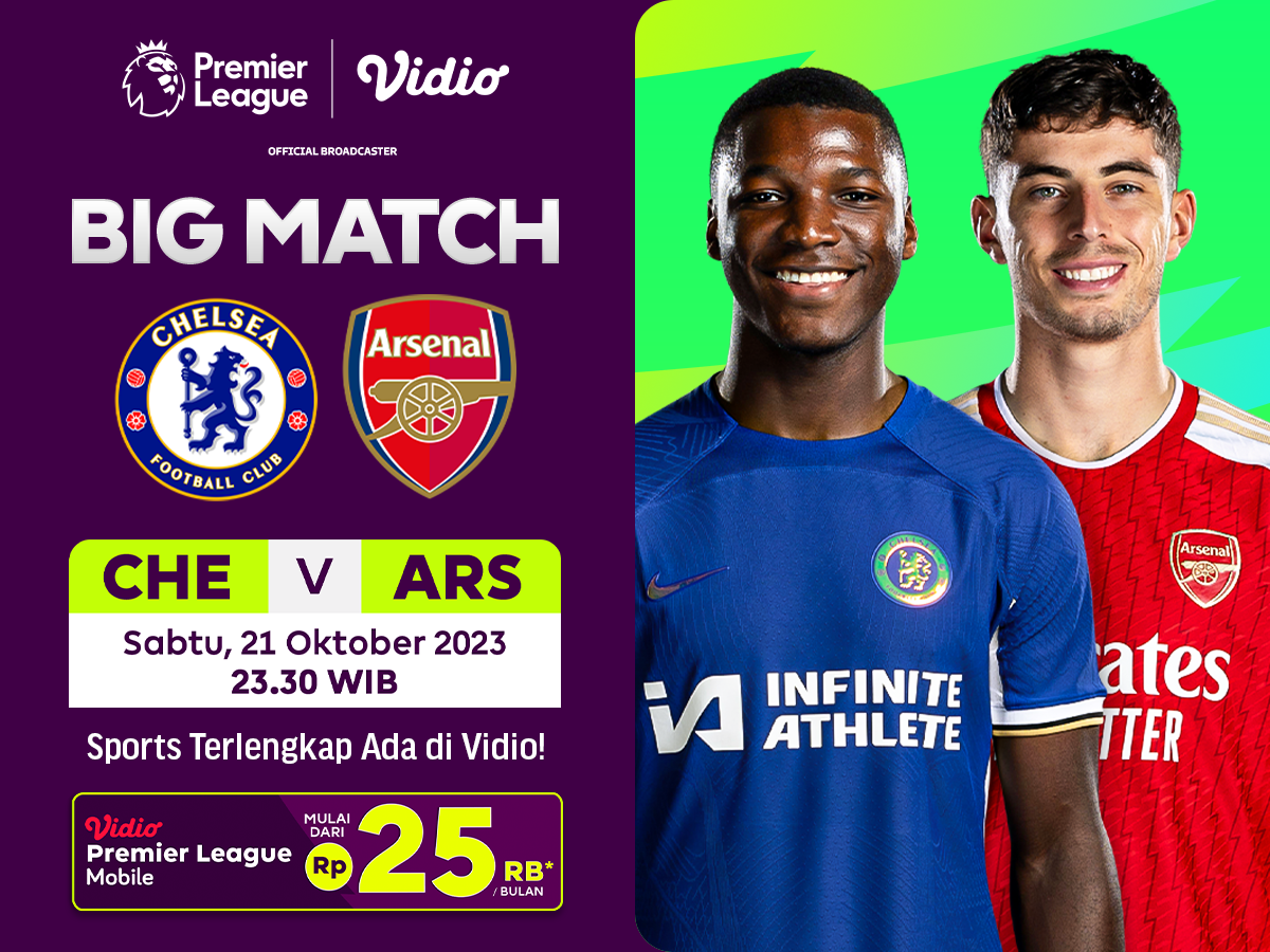 Jadwal dan Link Streaming Chelsea vs Arsenal Liga Inggris 23/24 - Vidio Blog