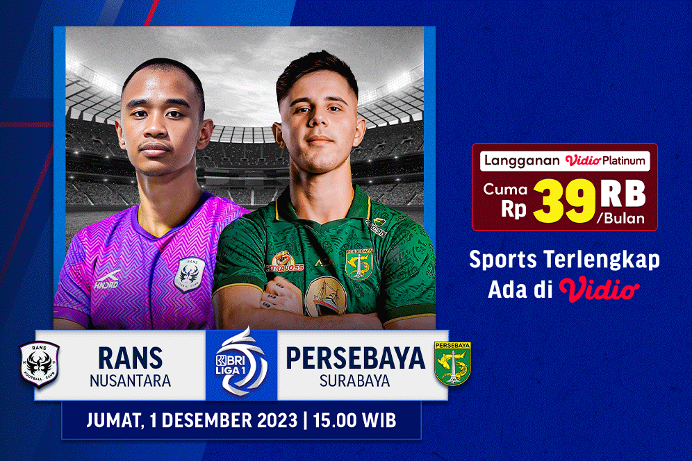 Jadwal Link Streaming RANS Nusantara vs Persebaya BRI Liga 1 - Vidio Blog