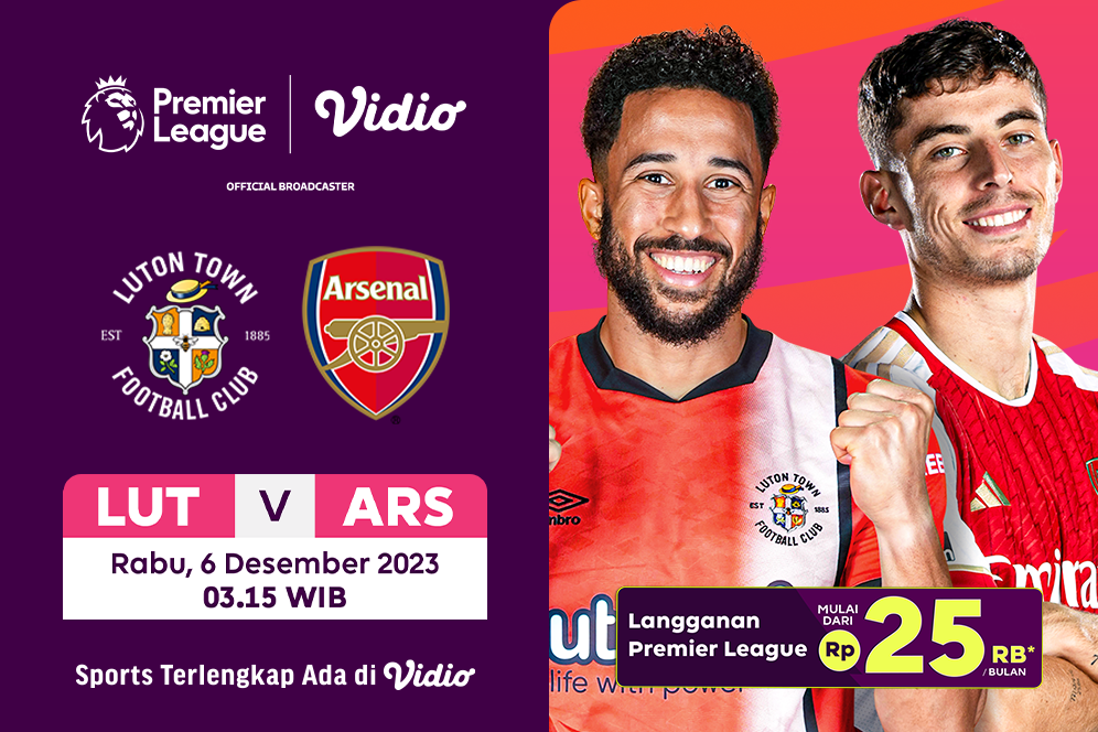 Jadwal Link Streaming Luton vs Arsenal Liga Inggris 23/24 - Vidio Blog