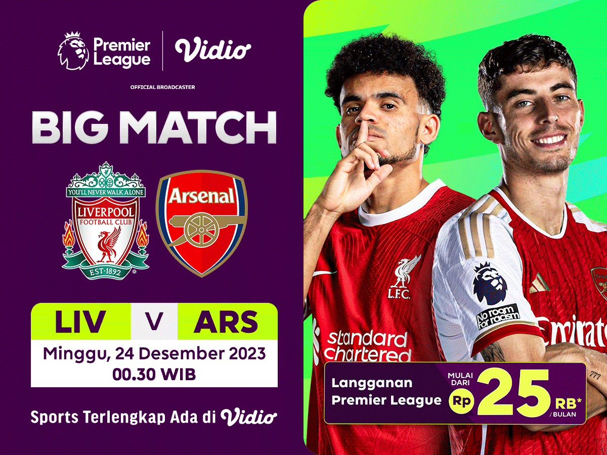 Link Streaming Liverpool vs Arsenal, Liga Inggris 23/24 - Vidio Blog