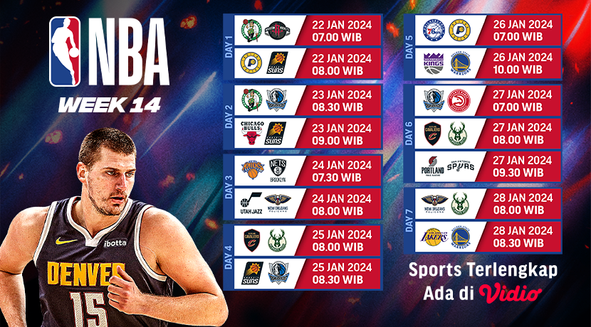 Jadwal dan Link Live Streaming NBA Week 14 2023-24 - Vidio Blog