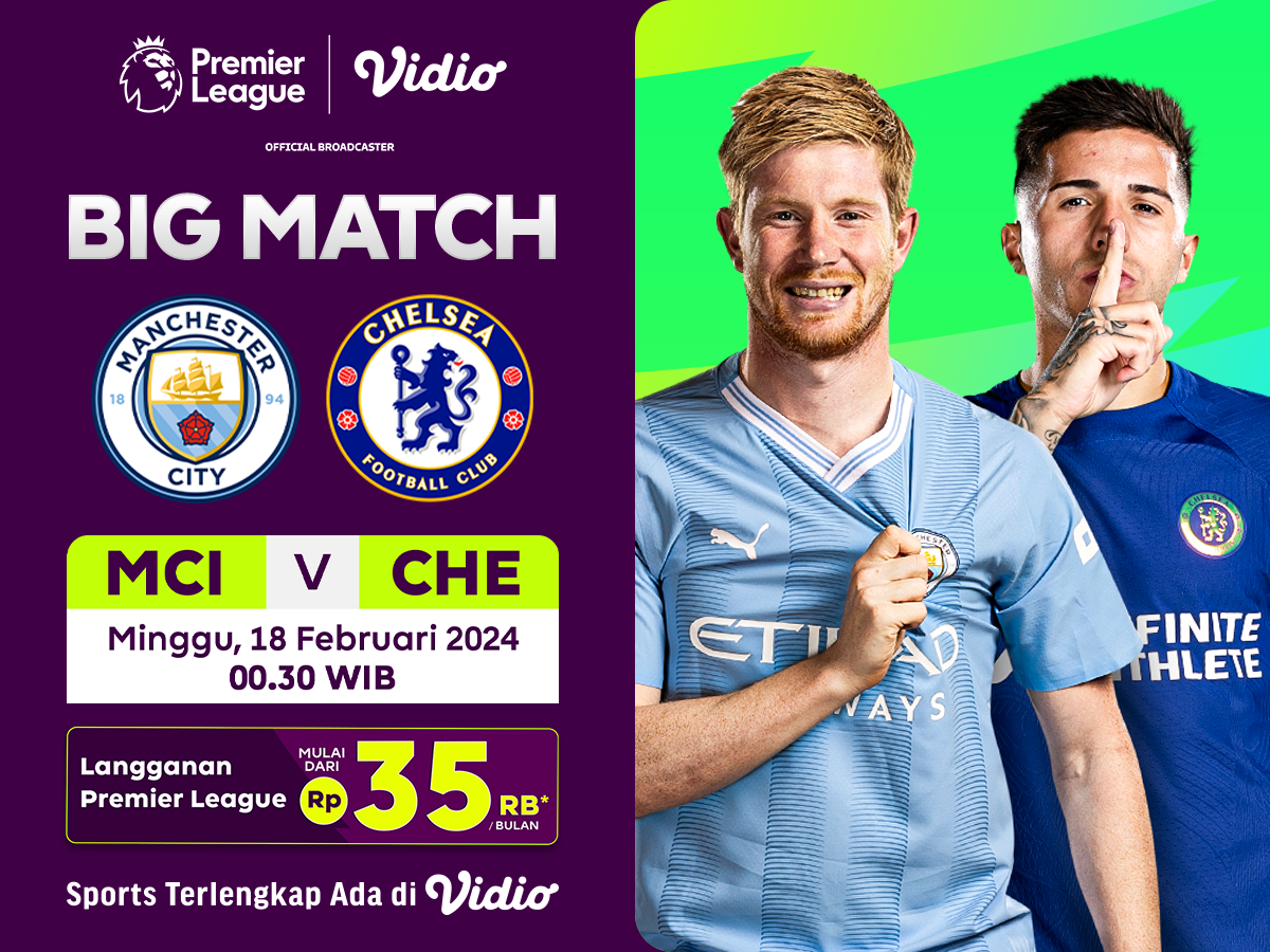 Link Siaran Langsung Manchester City vs Chelsea, EPL 23/24 - Vidio Blog