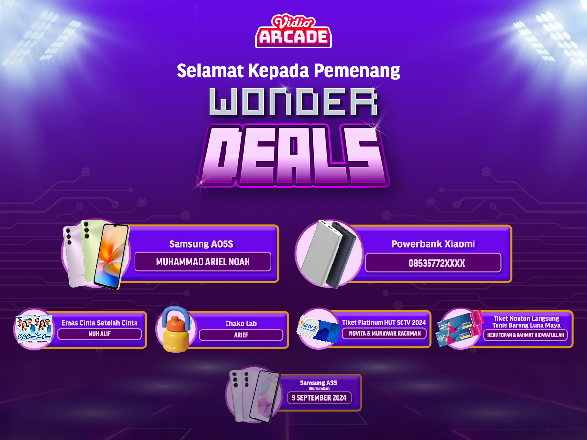 Selamat kepada pemenang Wonder Deals - Vidio Blog