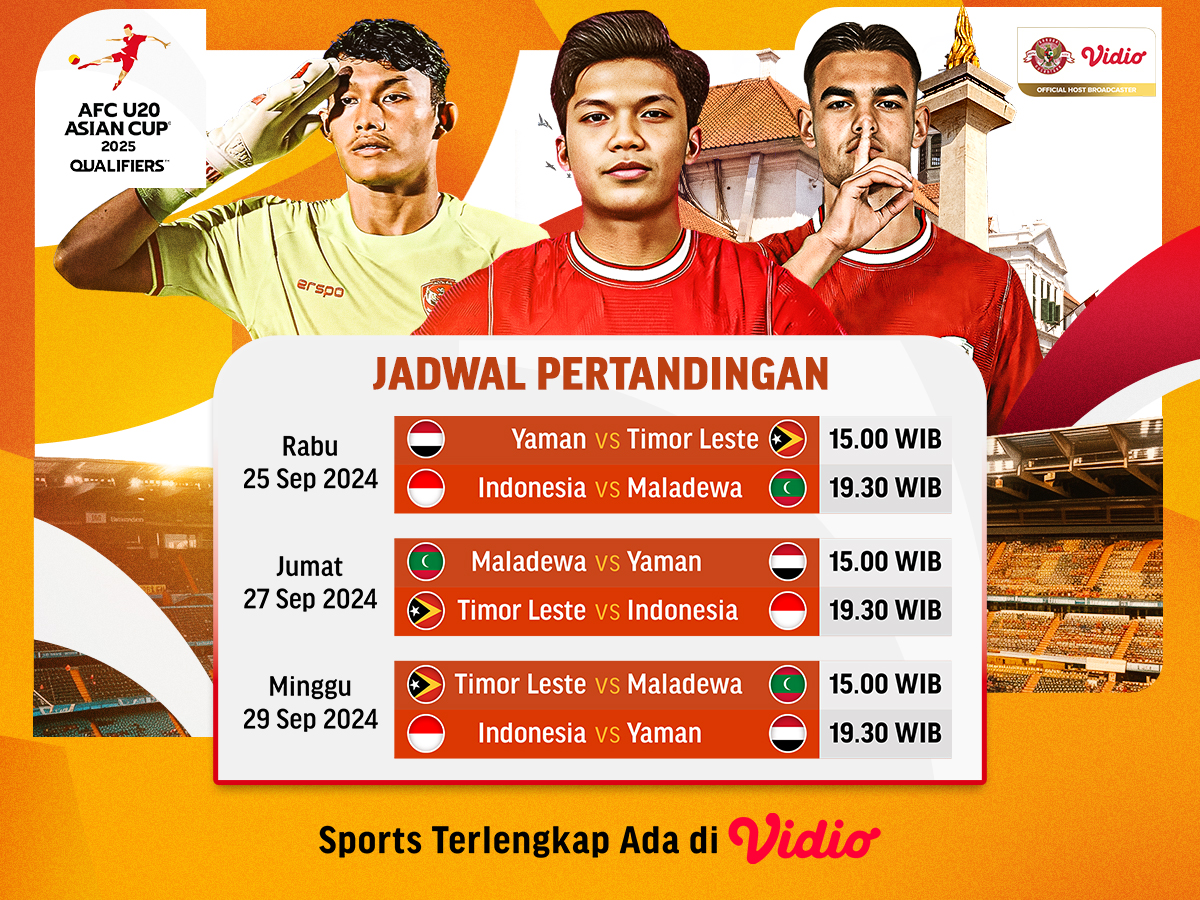 Jadwal AFC U20 Asian Cup Qualifiers Pekan ini di Vidio