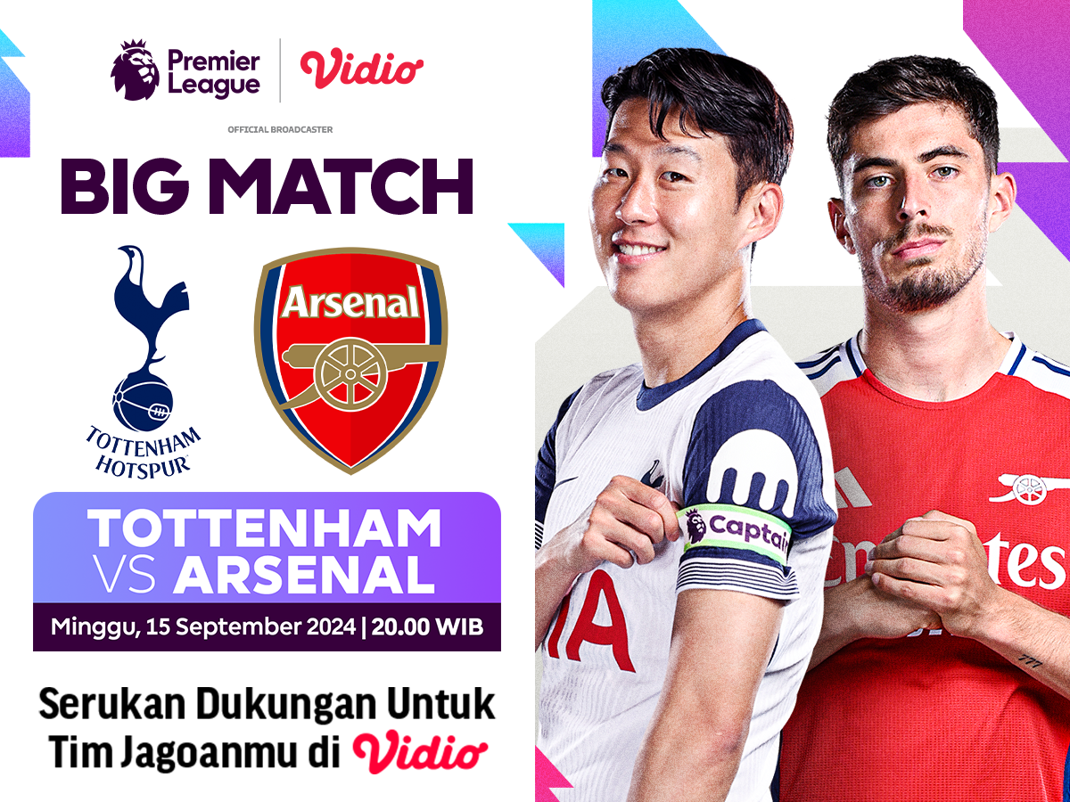Nonton Live Streaming Tottenham vs Arsenal di Vidio