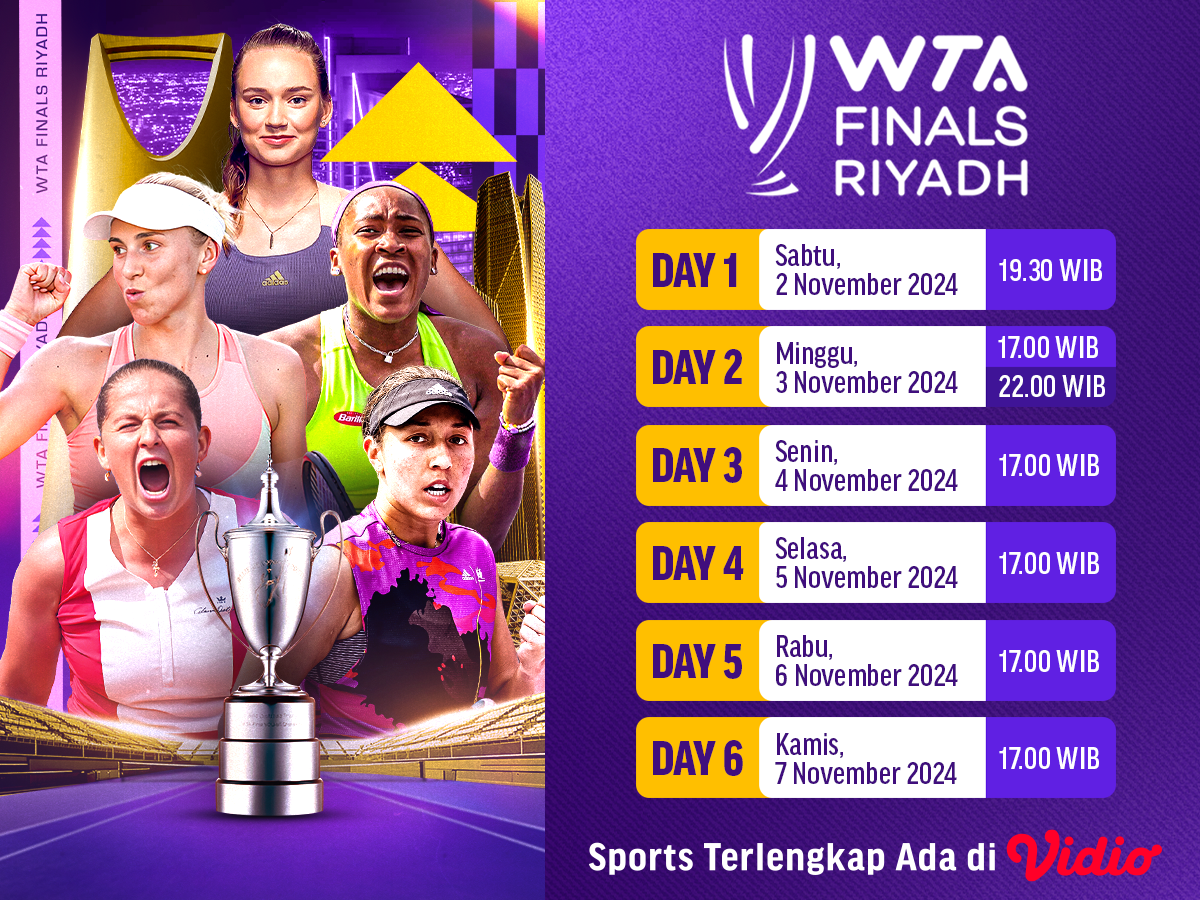 Jadwal dan Live Streaming WTA Finals Riyadh 2024 - Vidio Blog