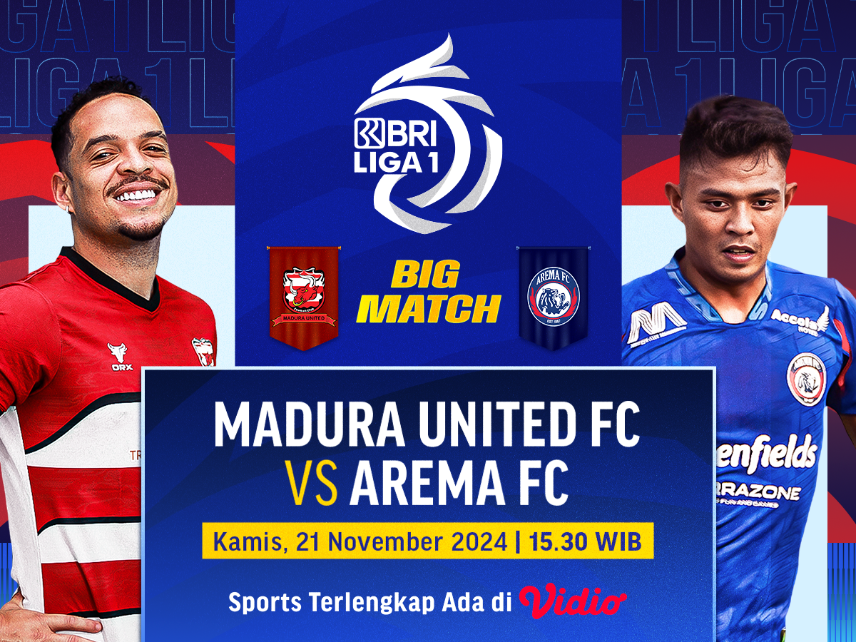 Link Siaran Langsung Madura United vs Arema BRI Liga 1 - Vidio Blog