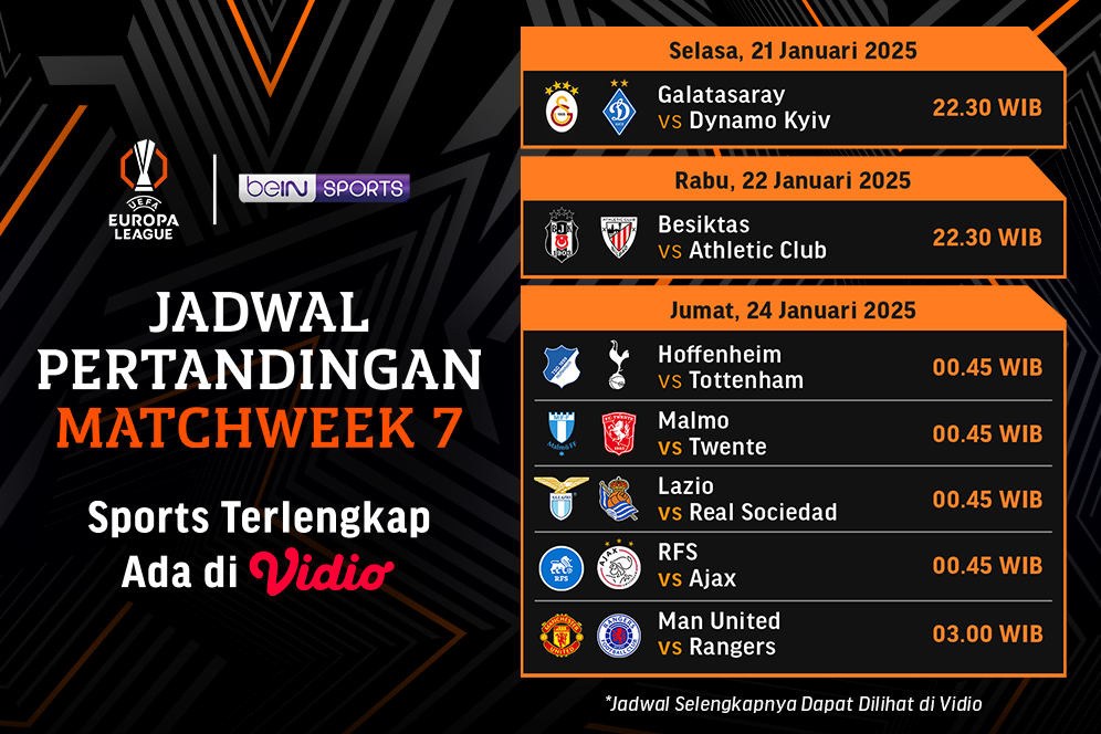 Jadwal Live Streaming Europa League Matchweek 7, Laga Seru Pekan Ini - Vidio Blog