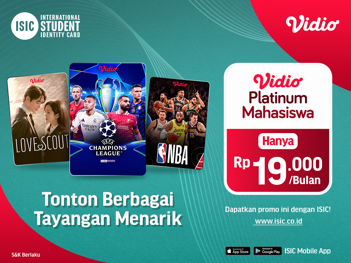 Nikmati Tayangan Favoritmu dengan Vidio Platinum Mahasiswa Hanya 19rb/bulan!