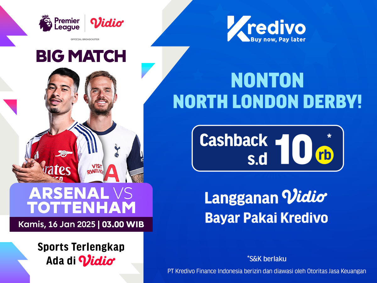 Nonton Big Match Premier League di Vidio Jadi Lebih Hemat dengan Promo Spesial Kredivo