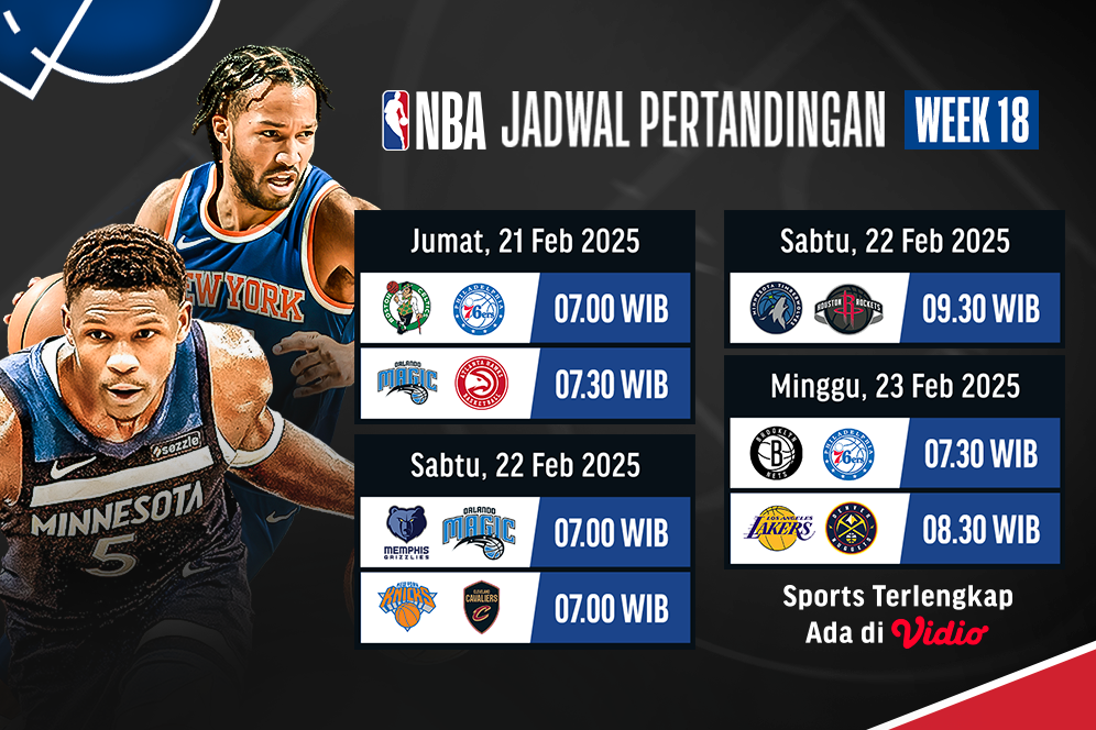 Jadwal Live Streaming NBA Season Week 18, Big Match Pekan Ini - Vidio Blog