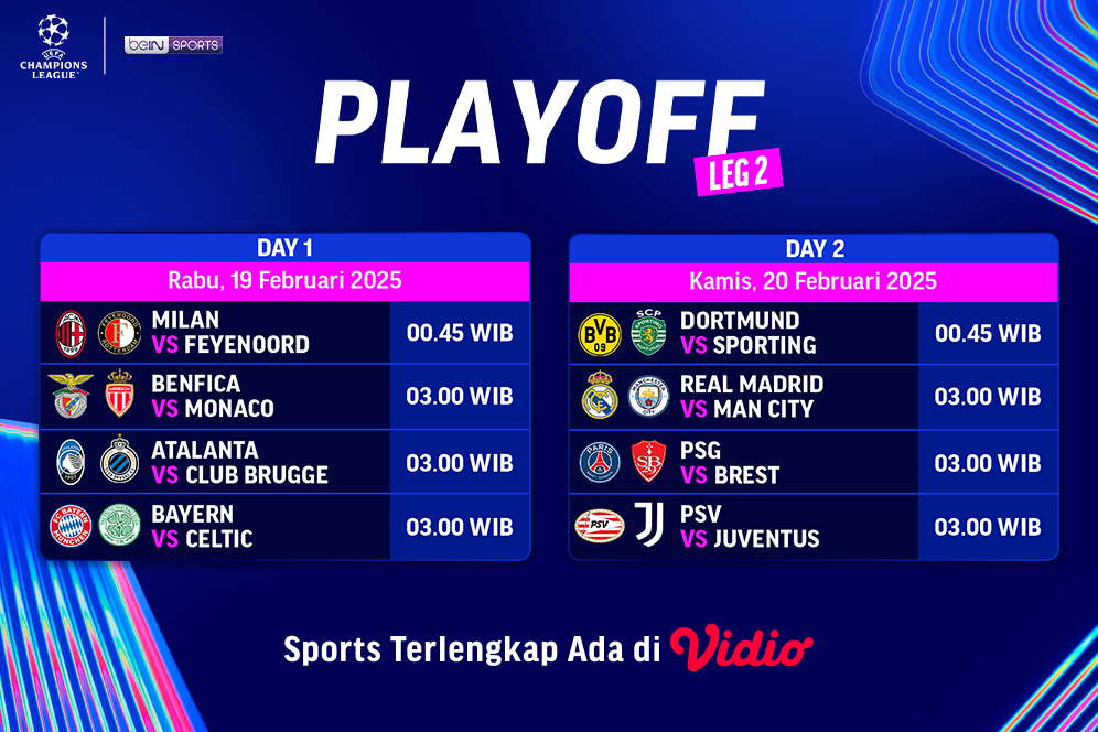 Jadwal Live Streaming Playoff Liga Champions Leg Kedua, Madrid vs City Pekan Ini - Vidio Blog