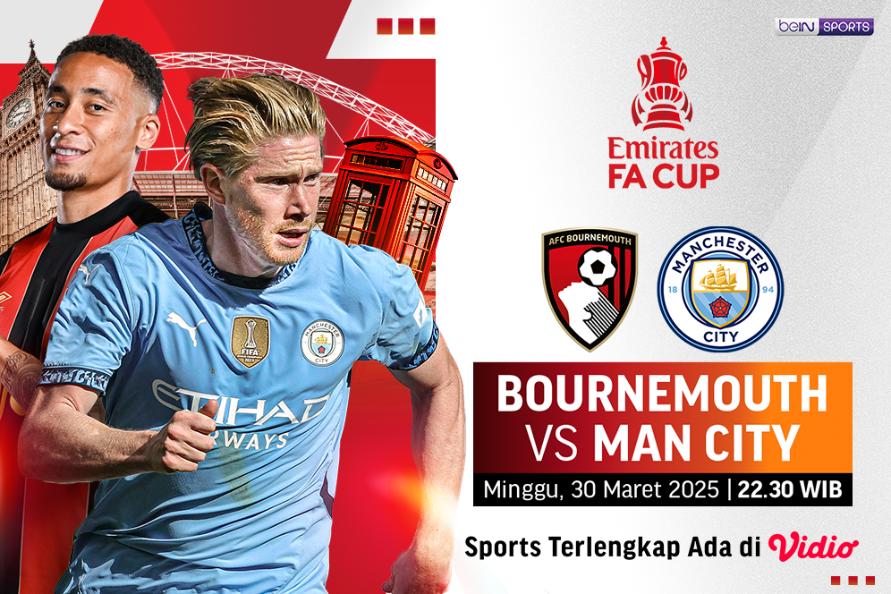 Link Live Streaming Bournemouth vs Manchester City, FA Cup Quarter Final - Vidio Blog