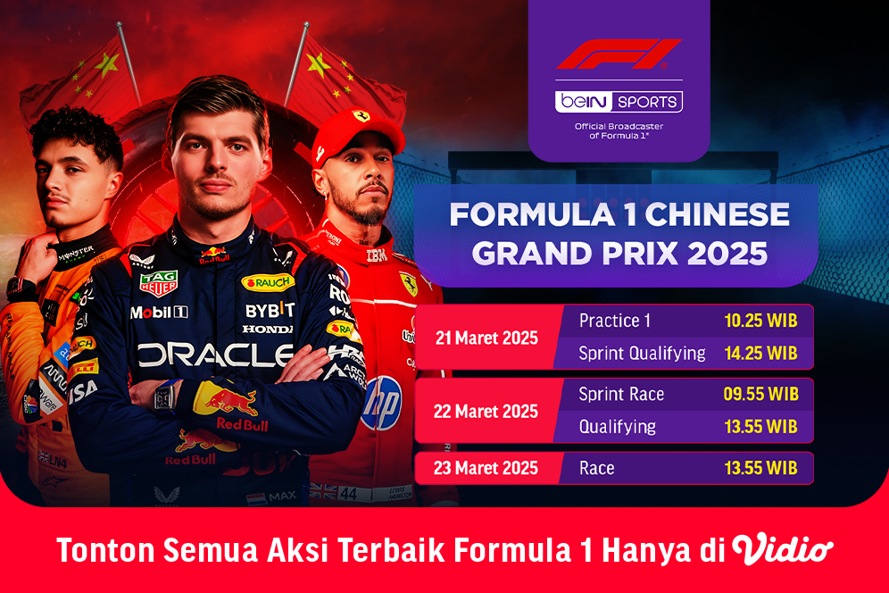 Jadwal Live Streaming Formula 1 Heineken Chinese Grand Prix 2025 - Vidio Blog