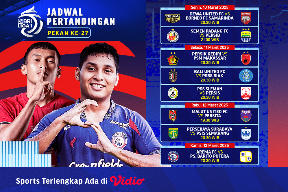 Jadwal Siaran Langsung BRI Liga 1 Pekan 27, Laga Seru Pekan Ini - Vidio Blog