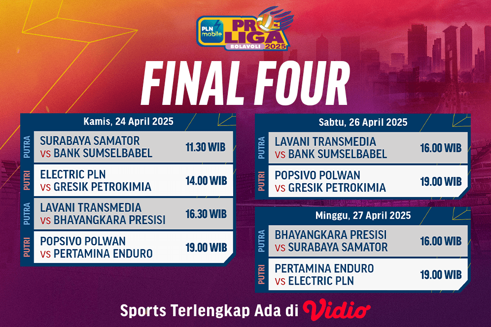 Live! Nonton Final Four ProLiga 2025 di Vidio