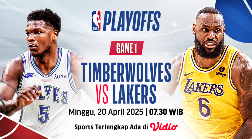 Jadwal Live Streaming NBA Playoff: Timberwolves vs Lakers Round 1 di Vidio - Vidio Blog