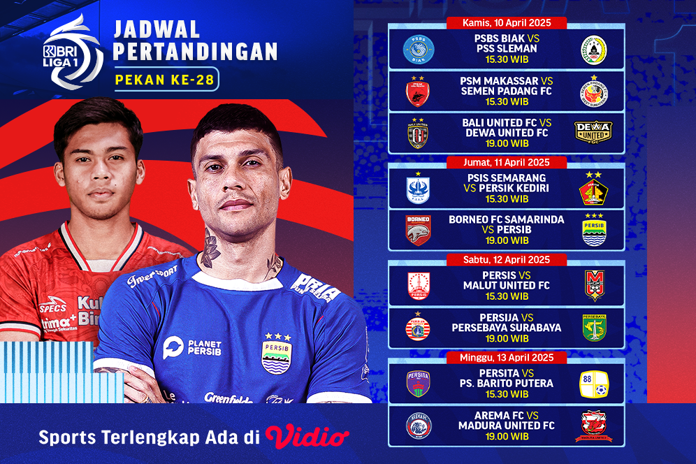 Jadwal BRI Liga 1 2024/25 Matchweek 28