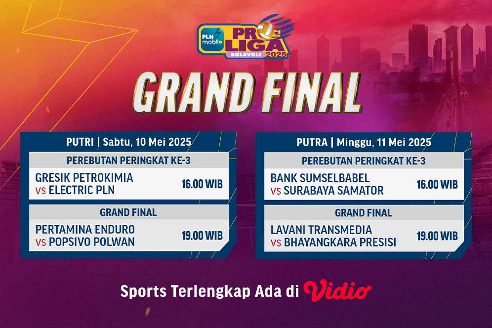 Siaran Langsung PLN Mobile Proliga 2025 Babak Grand Final