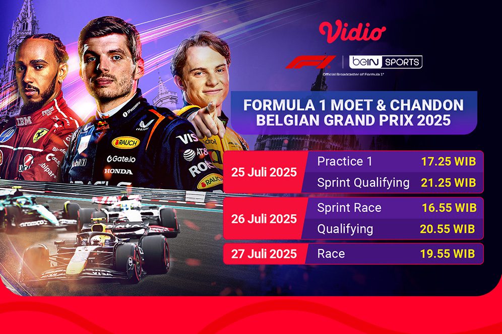 Live Stream Formula 1 Moët & Chandon Belgian Grand Prix 2025 di Vidio Pekan Ini - Vidio Blog