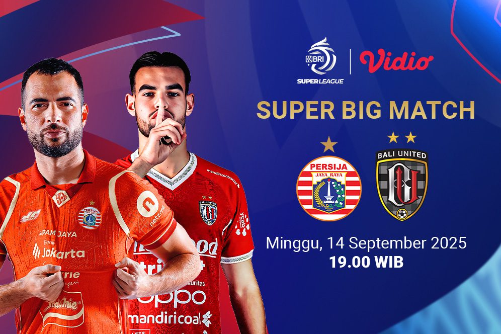 Live Streaming BRI Super League 2025/2026: Persija Jakarta vs Bali United, Eksklusif di Vidio
