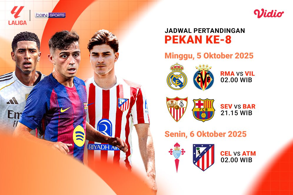 Jadwal LaLiga 2025/26 Match Week 8: Live Streaming di Vidio