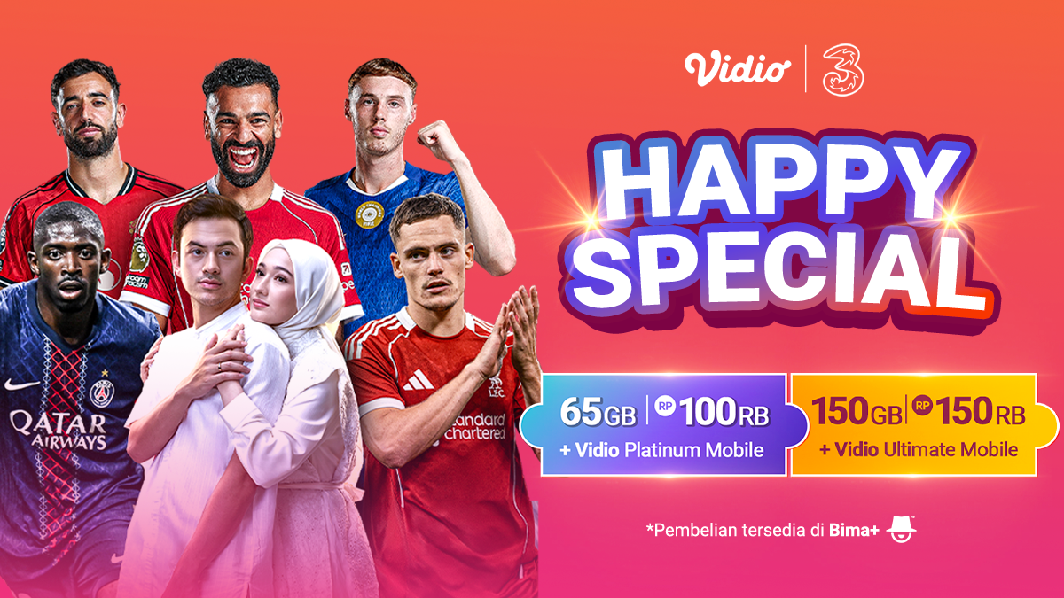 Happy Special: Kuota Besar & Hiburan Tanpa Batas bareng Tri x Vidio ...