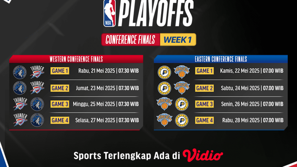 Live Streaming NBA Playoffs Conference Finals di Vidio