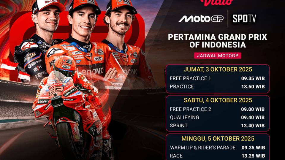 Live Streaming MotoGP 2025 Pertamina Grand Prix of Indonesia, Eksklusif di Vidio