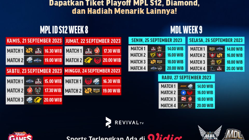 Live Streaming dan Jadwal MDL & MPL Indonesia - Vidio Blog