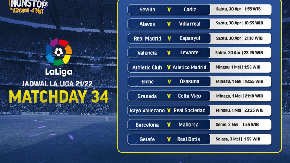 Jadwal dan Link Live Streaming Liga Spanyol Pekan Ini: Real Madrid Kunci Gelar Juara?