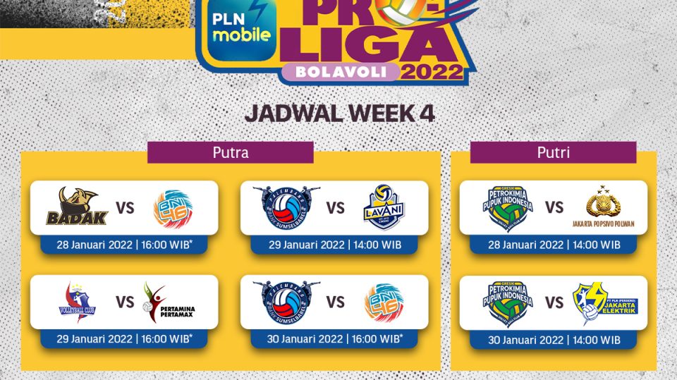 Jadwal Live Streaming PLN Mobile Proliga 2022 Pekan Keempat di Vidio - Vidio Blog