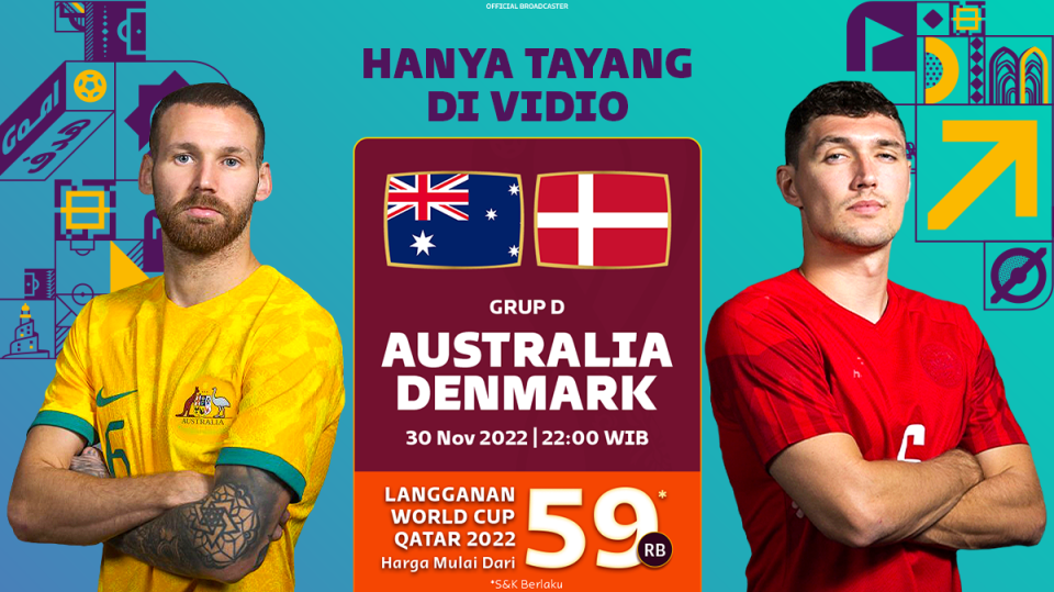 Jadwal Piala Dunia 2022: Australia vs Denmark, Eksklusif Hanya di Vidio! - Vidio Blog