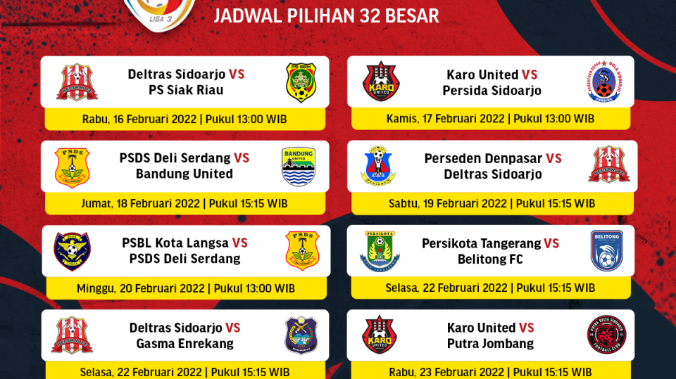 Jadwal Lengkap Liga 3 Nasional 2021/22 Babak 32 Besar Live Streaming di Vidio - Vidio Blog
