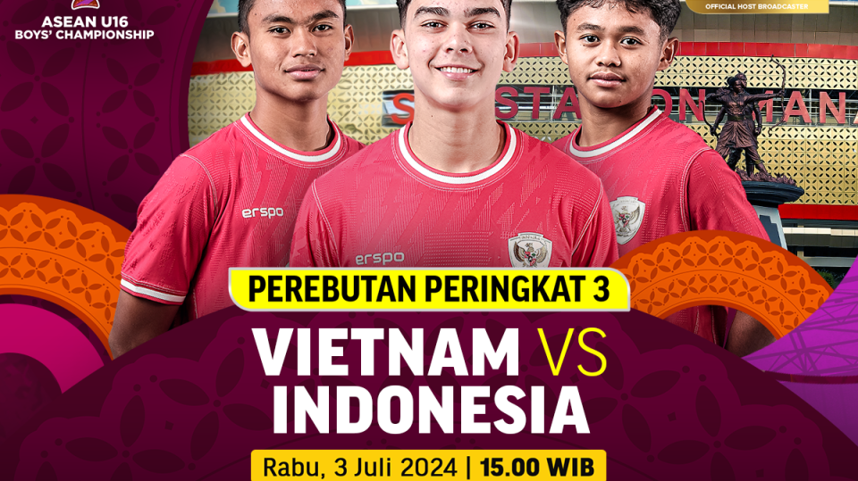 Siaran Langsung Vietnam vs Indonesia: Perebutan Juara 3 ASEAN Boys Championship 2024 - Vidio Blog