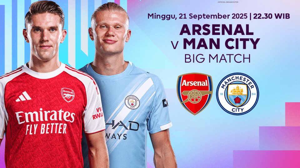 Live Streaming Liga Inggris Arsenal vs Manchester City, Eksklusif di Vidio