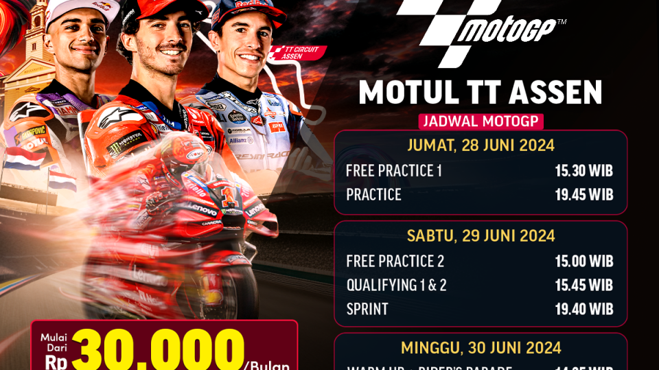 Jadwal dan Link Streaming MotoGP 2024 Belanda - Vidio Blog