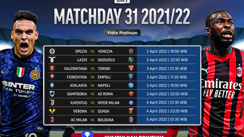 Simak Link Live Streaming Serie A Italia 2021/22 Pekan Ke-31: Ada Juventus vs Inter - Vidio Blog